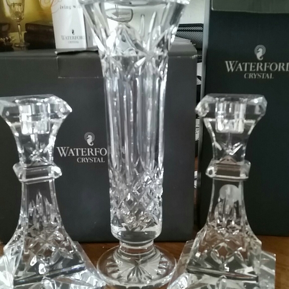 Waterford | Holiday | Newwaterford Bud Vase And Candle Holders | Poshmark